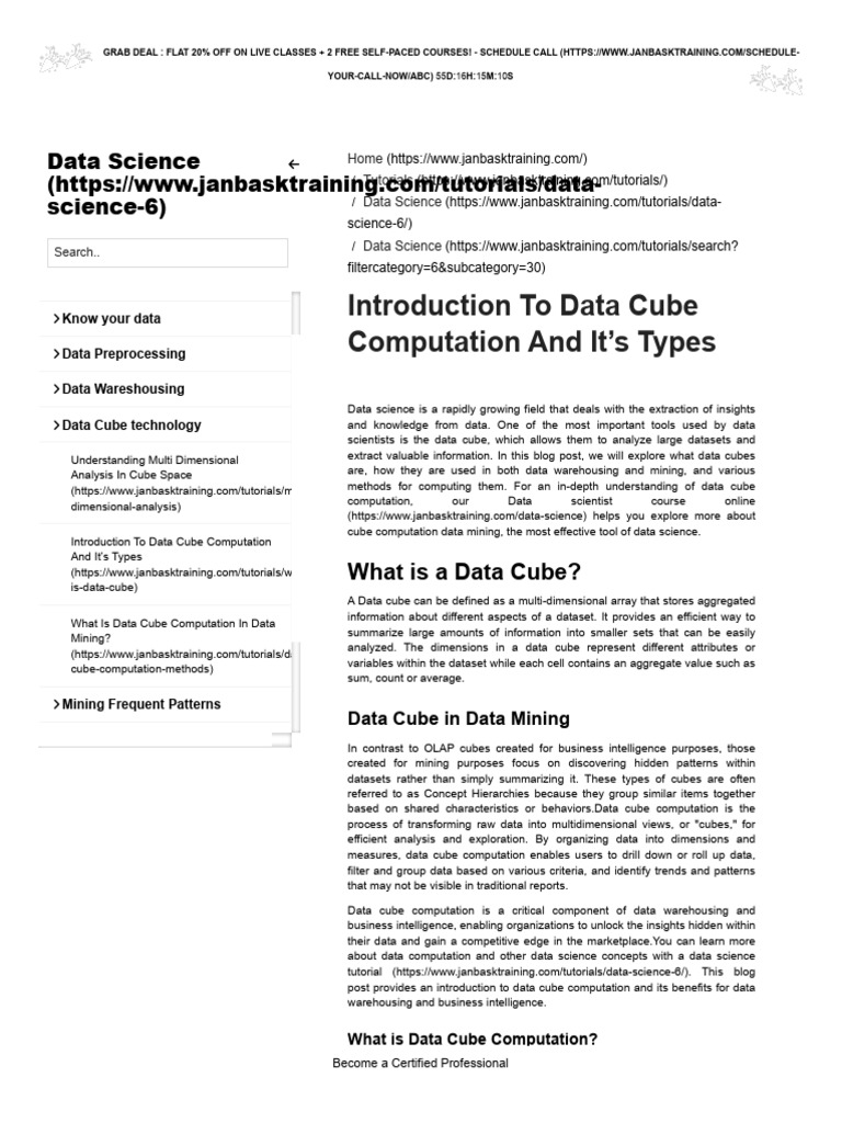 Techniques of Data Cube Computation in Data Science | PDF | Information Science | Computing