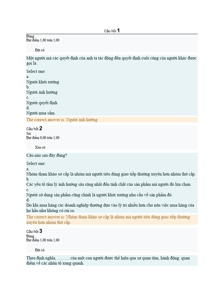 ôn tập chương 2, mkt | PDF