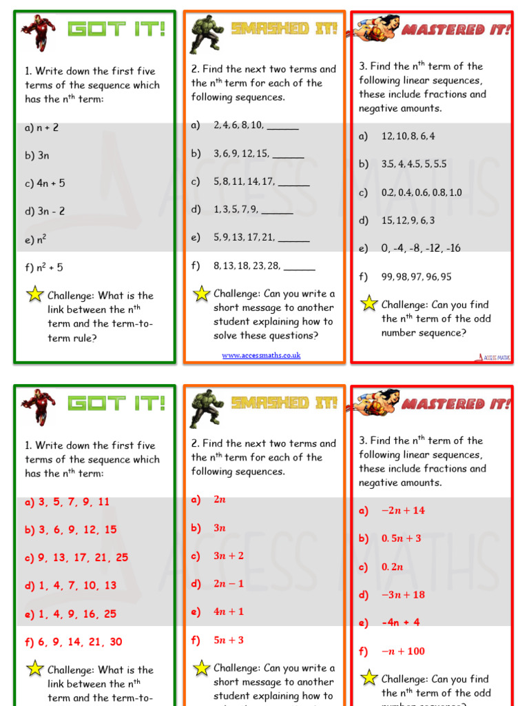 Generating Sequences and NTH Term | PDF | Mathematics | Mathematical Analysis