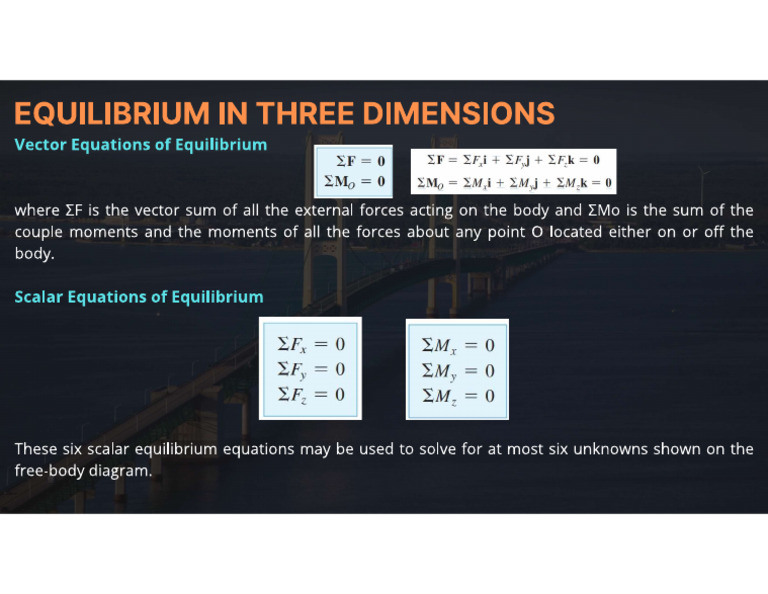Equilibrium in Three Dimensions | PDF