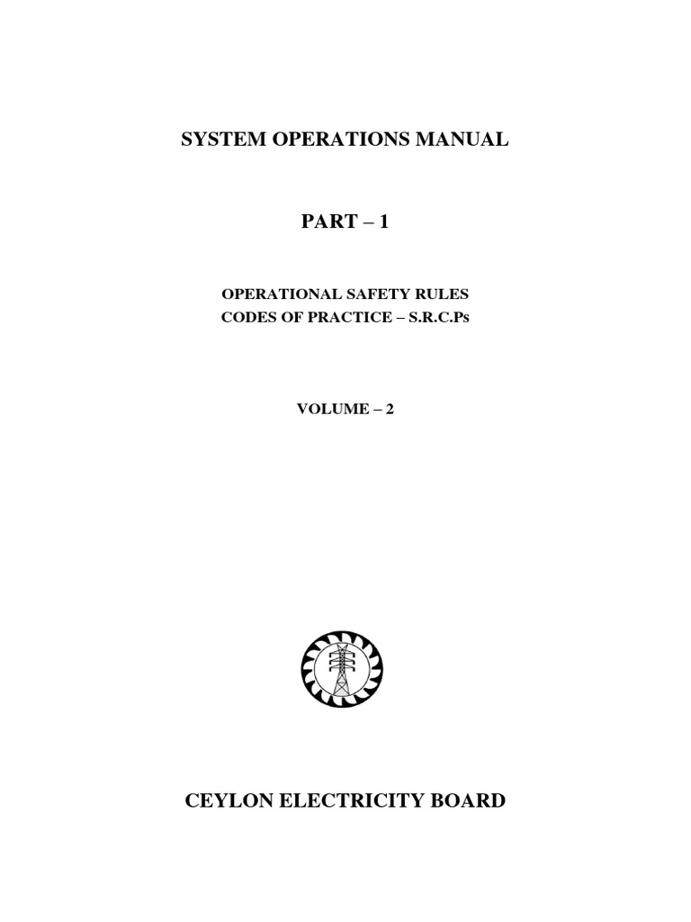 System Operations Manual Part 1 Volume 2 | PDF | Electrical Substation ...