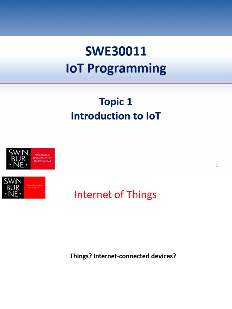 Topic 1 (Introduction To IoT) | Download Free PDF | Internet Of Things | Cloud Computing
