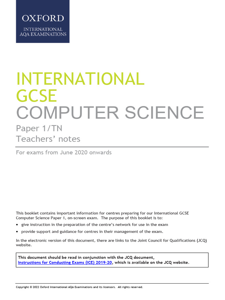 9210 1 Teachers Notes InternationalComputerScience Jun22 E3 | PDF ...