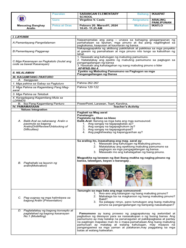 AP 1st Lesson Grade 4 | PDF