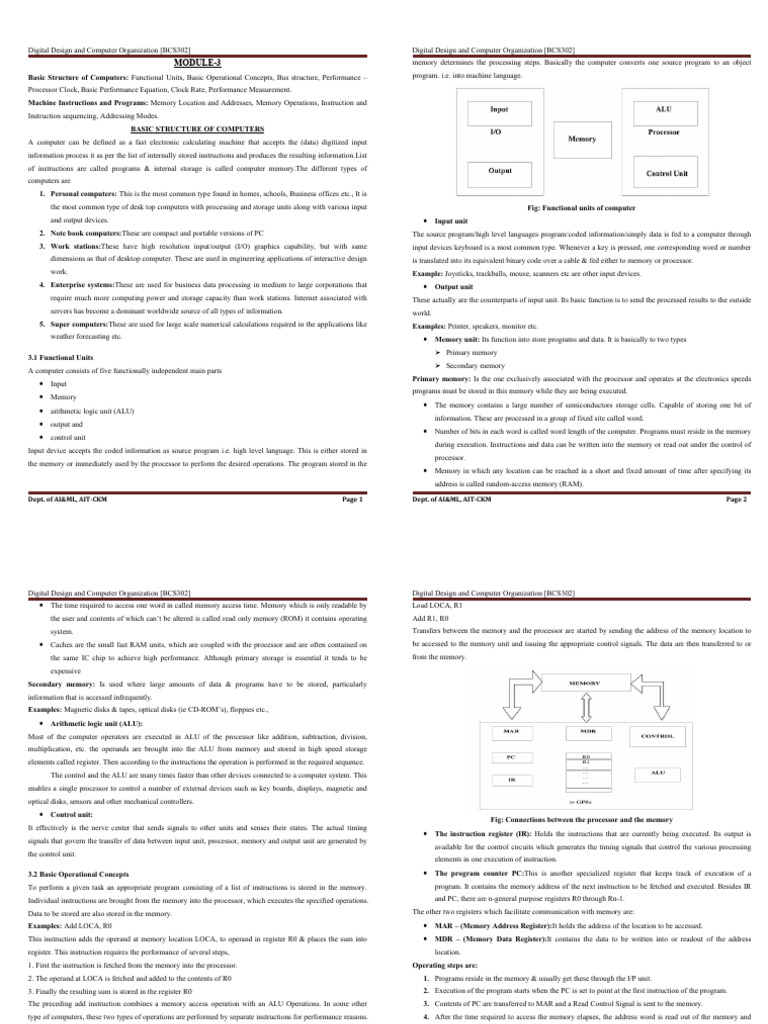 Module 3 | PDF | Computer Data Storage | Central Processing Unit