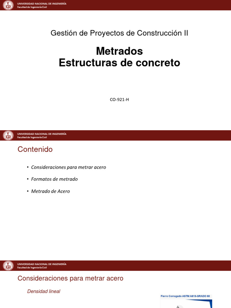 Clase03 Metrados EST Acero | PDF | Ingeniería | Ingeniero civil