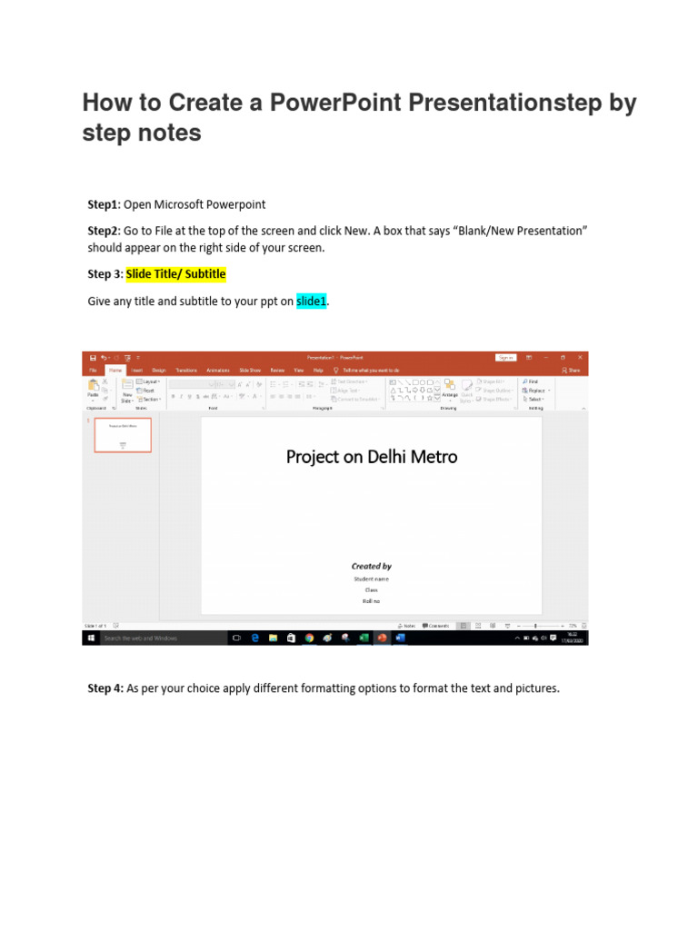 Power Point Presentation Notes | PDF