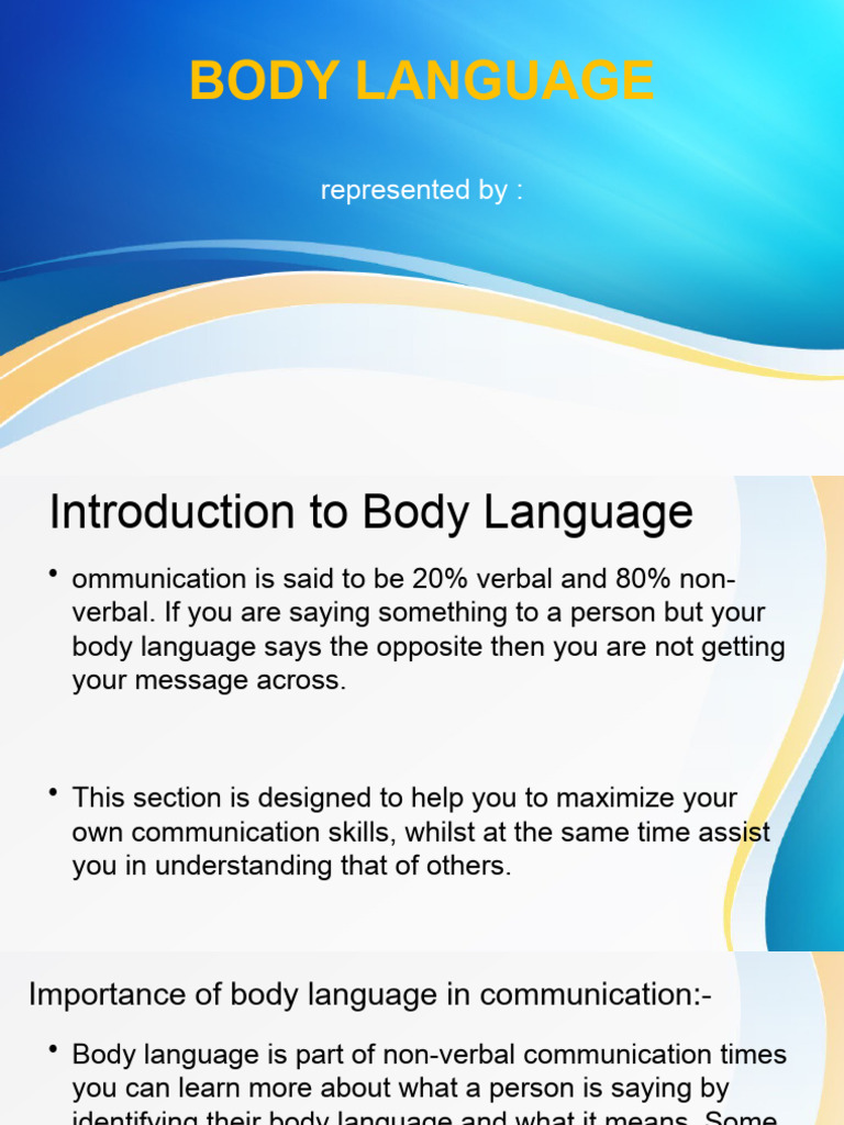 Body Language | PDF | Body Language | Nonverbal Communication