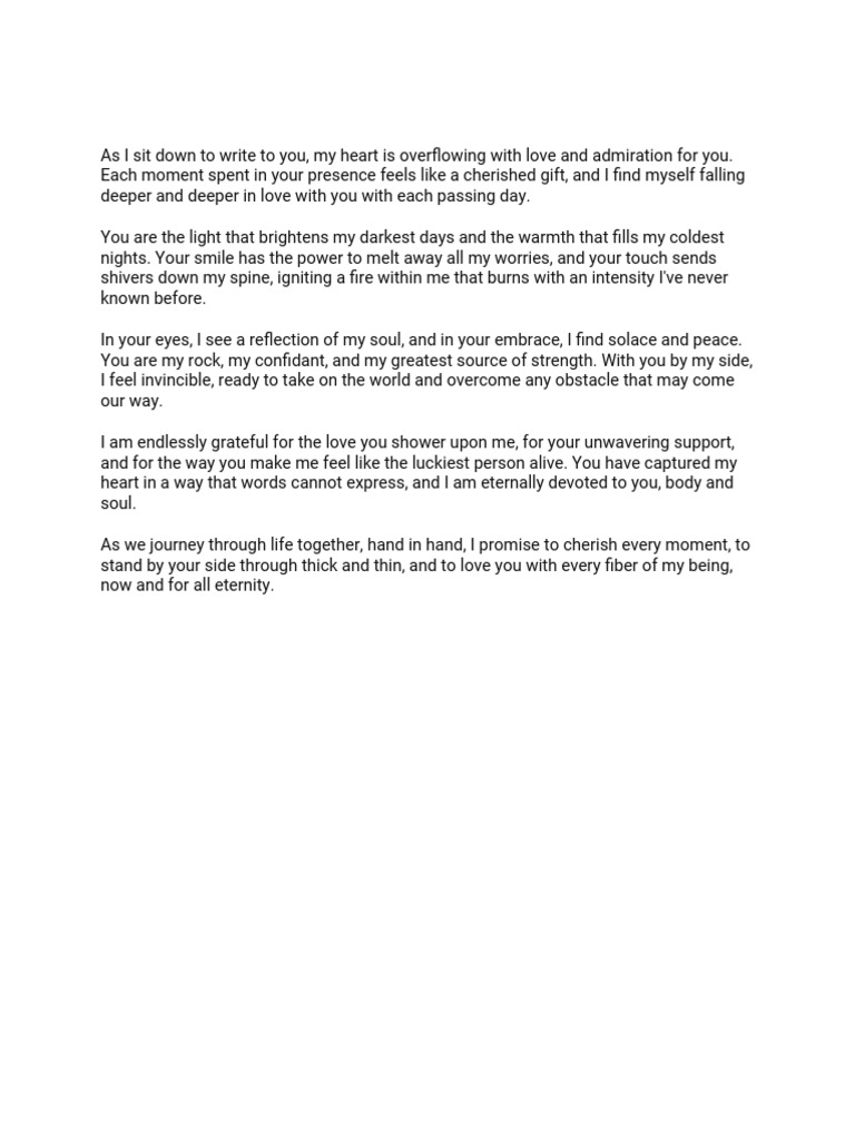 As I sit down to write to you, my heart is overflowing with love and ...