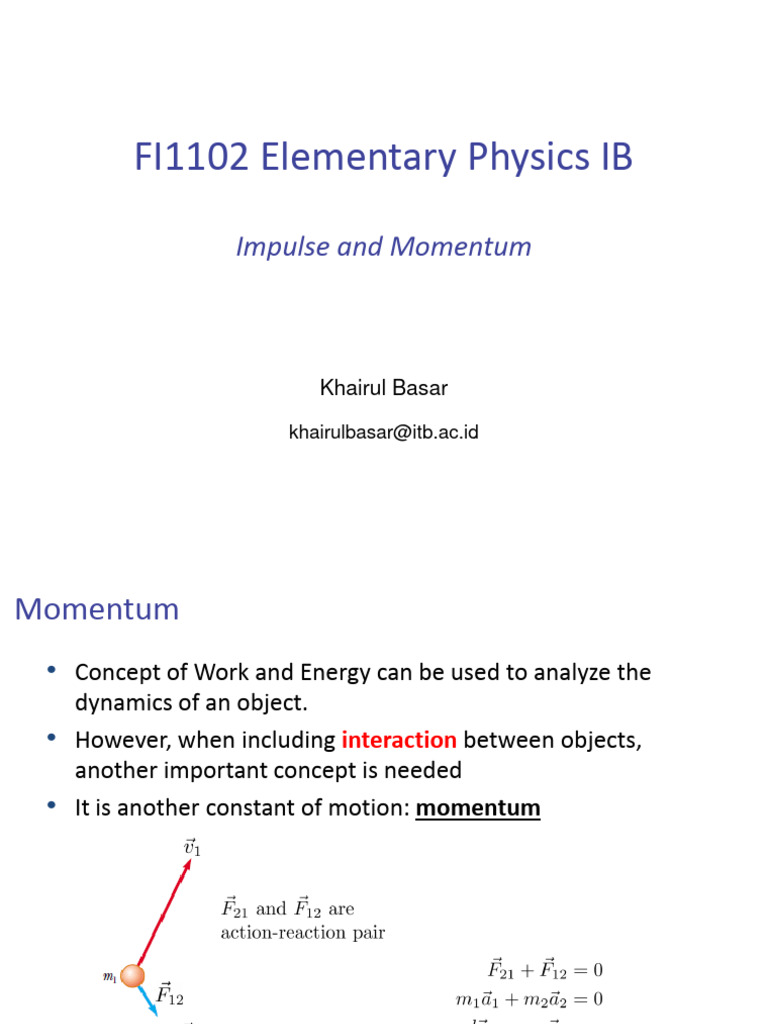 Impulse and Momentum in Physics | PDF | Force | Momentum