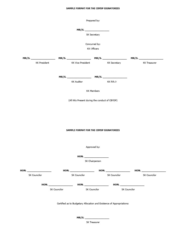 CBYDP-Format Signatories | PDF | Business | Finance & Money Management