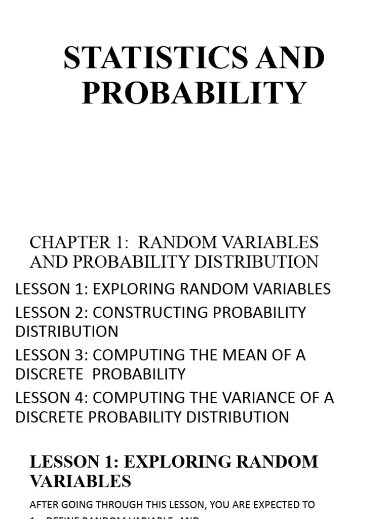 Statistics and Probability | Download Free PDF | Probability Distribution | Random Variable