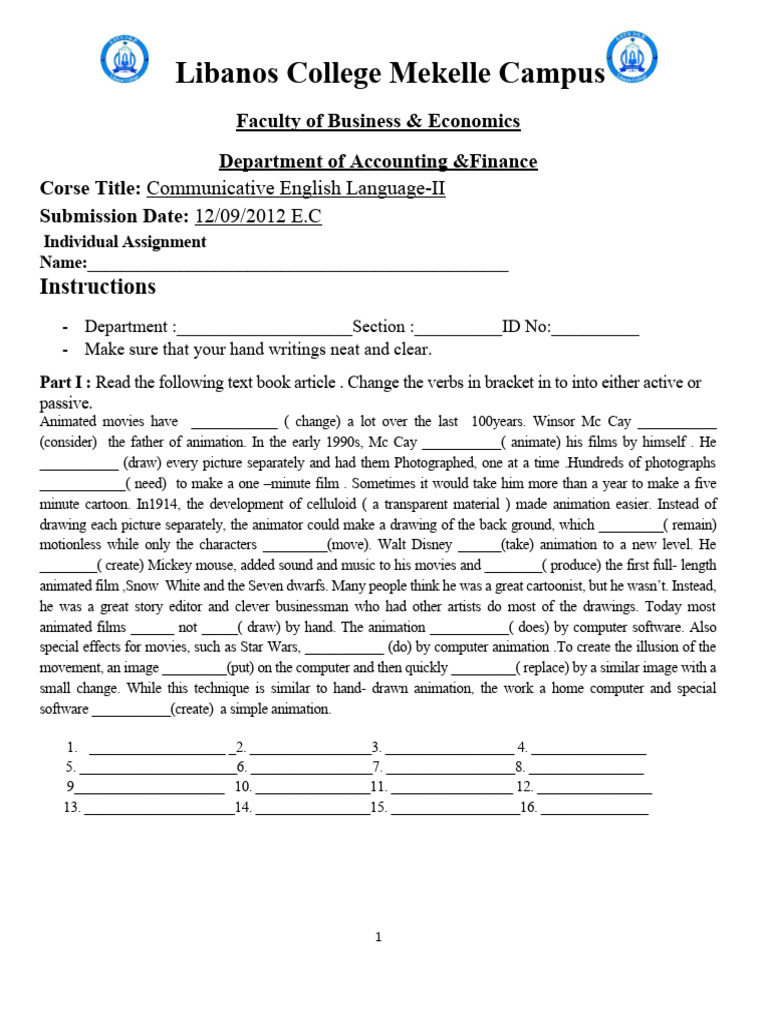 Communicative II Ass. Ext. | PDF | Potato Chip | Animation