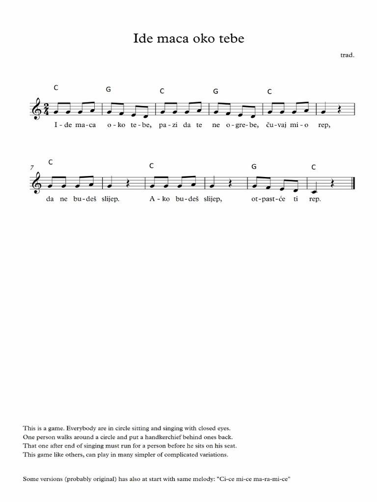 Ide Maca Oko Tebe - Chord | PDF