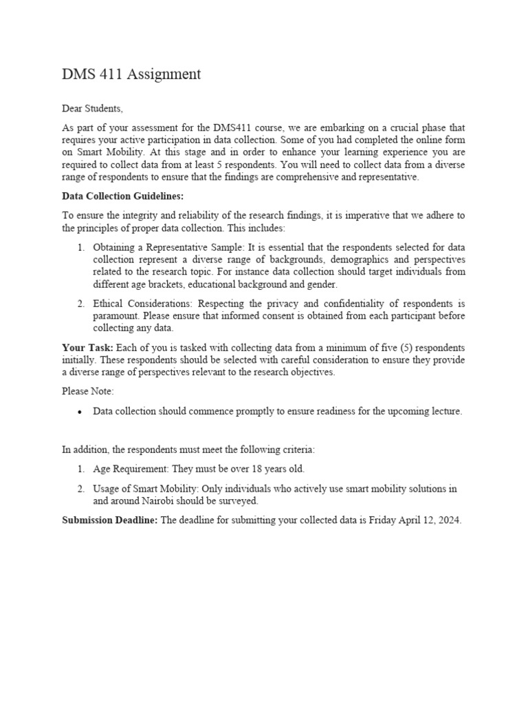 DMS 411 Assignment | PDF