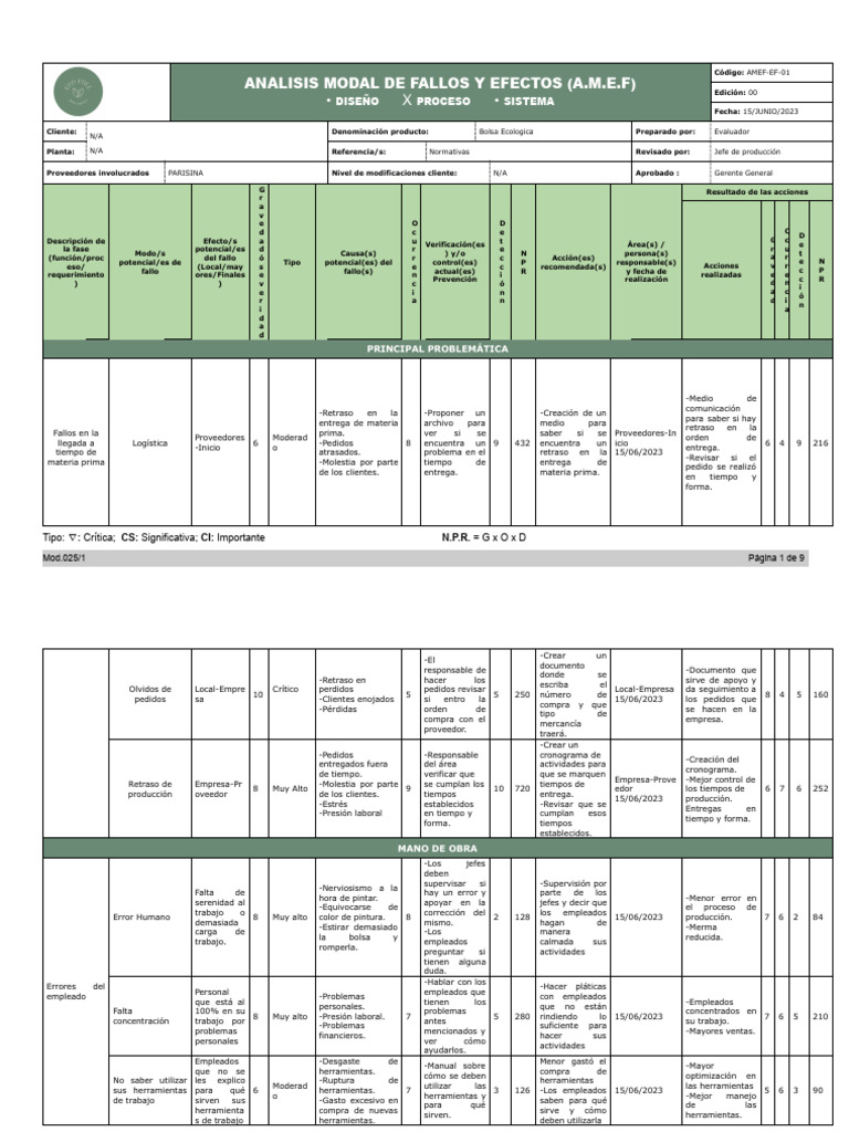 Formato Amef - Ejemplo | PDF | Business | Economias
