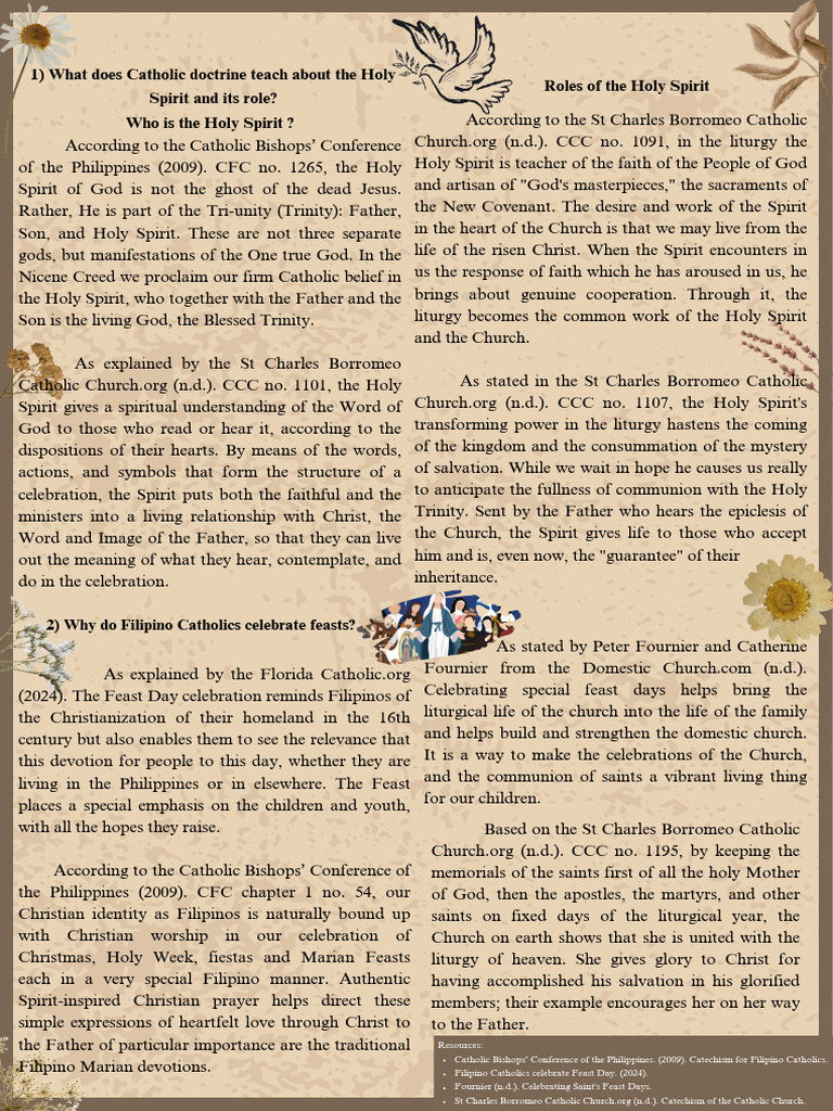 1) What Does Catholic Doctrine Teach About The Holy Spirit and Its Role ...