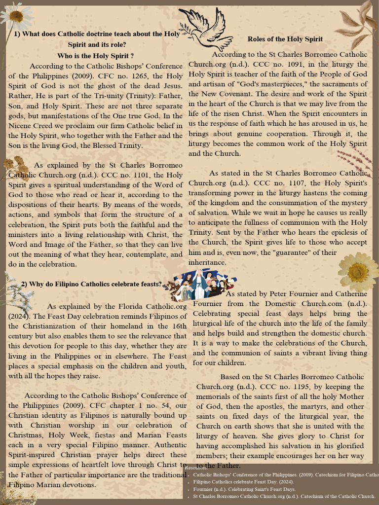 1) What Does Catholic Doctrine Teach About The Holy Spirit and Its Role ...