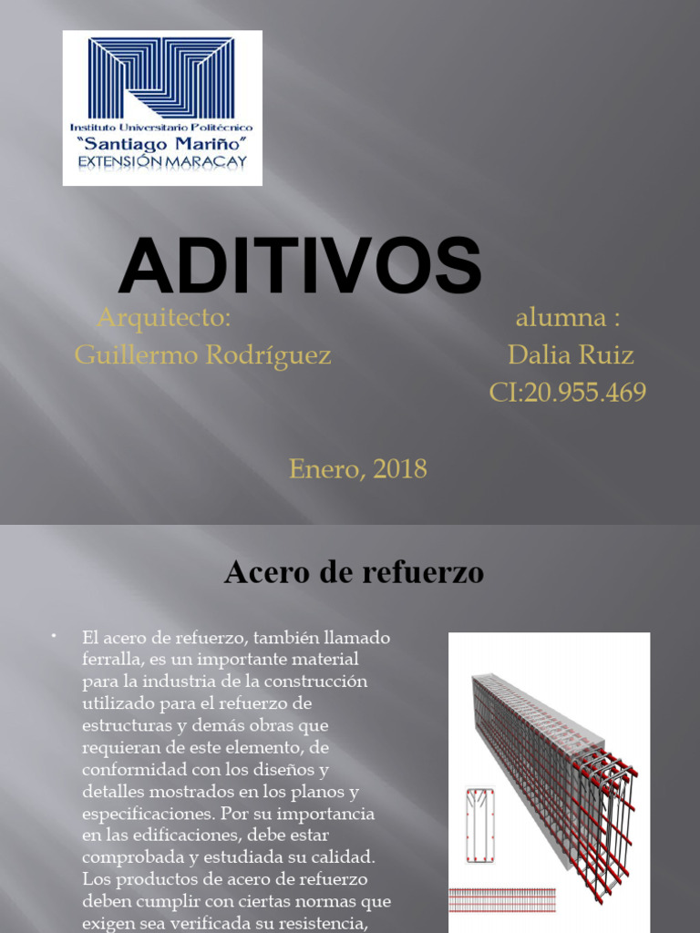Aditivos - Dalia Ruiz. | PDF | Hormigón | Acero