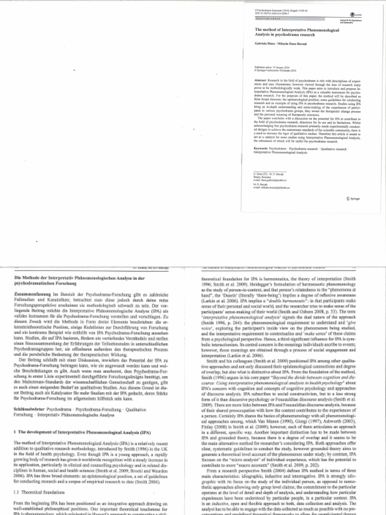 Dima Bucuta IPA Psychodrama2016 | PDF