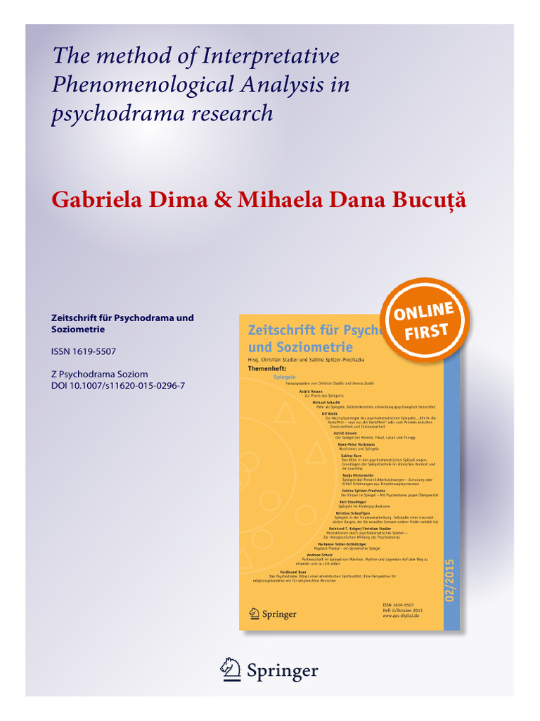 Dima Bucuta - Zeitschrift Fur Psihodrama 2016 10.1007 - s11620-015-0296 ...