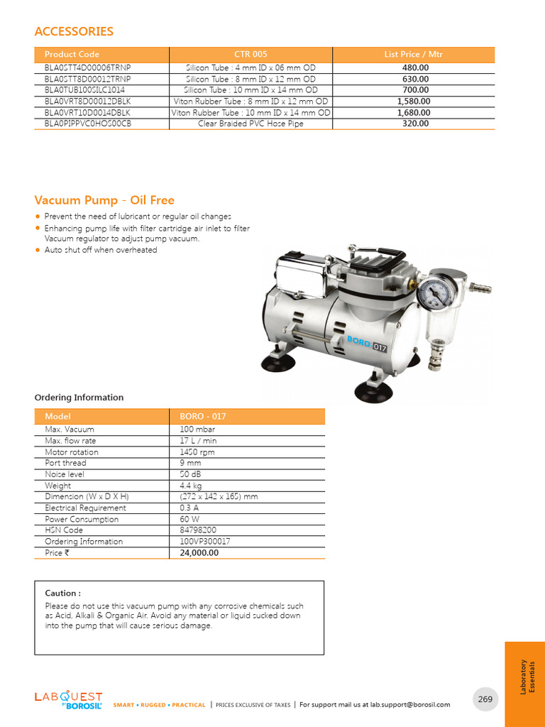 Borosil Vaccum Pump | Download Free PDF | Pump | Vacuum