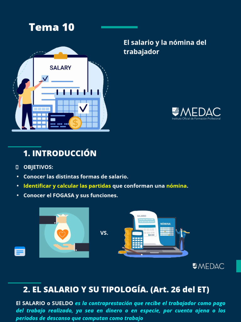FOL - PPT - Tema10 - El Salario y La Nómina Del Trabajador | PDF ...