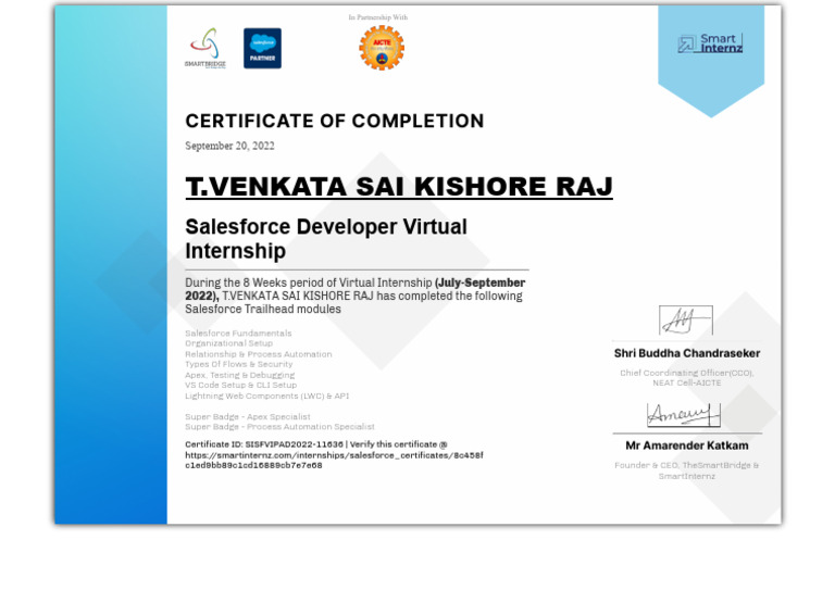 Certificate Salesforce | PDF