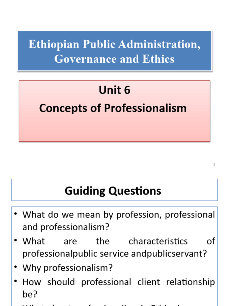 Unit 6 Professionalism | PDF | Profession | Rationality