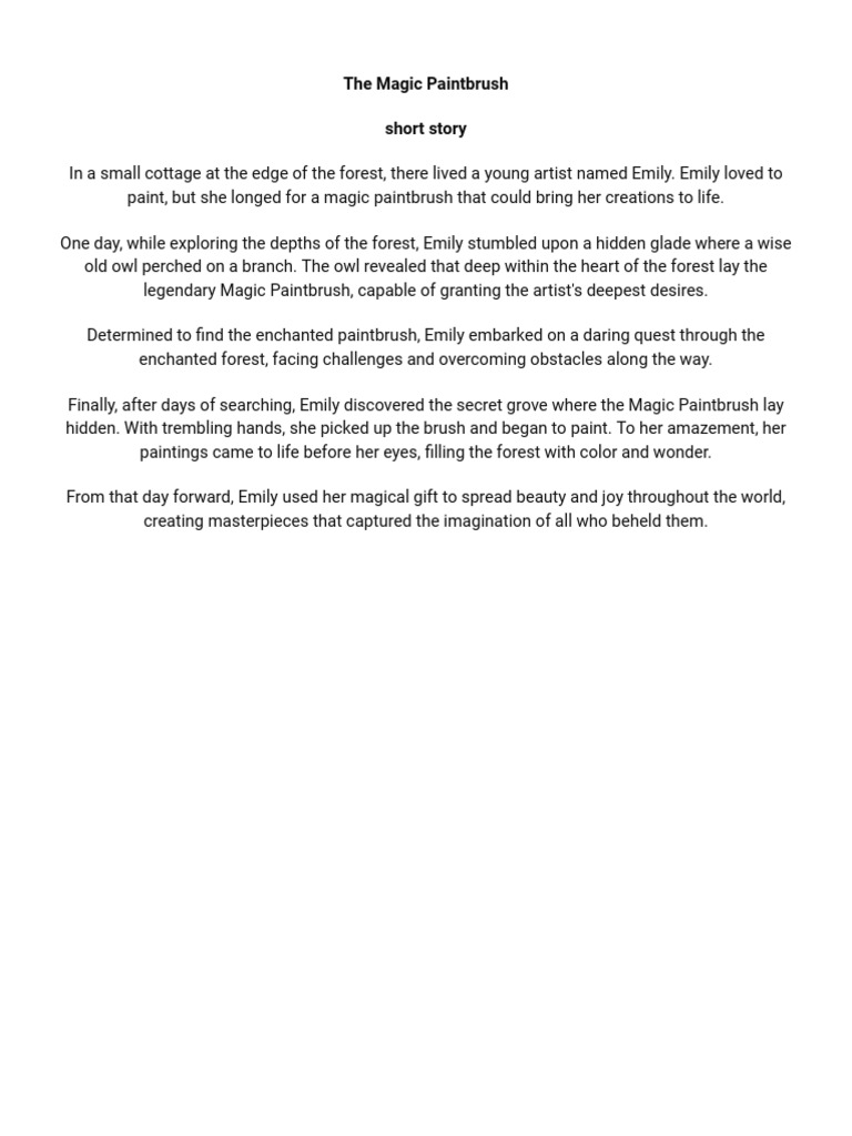 The Magic Paintbrush | PDF | Art