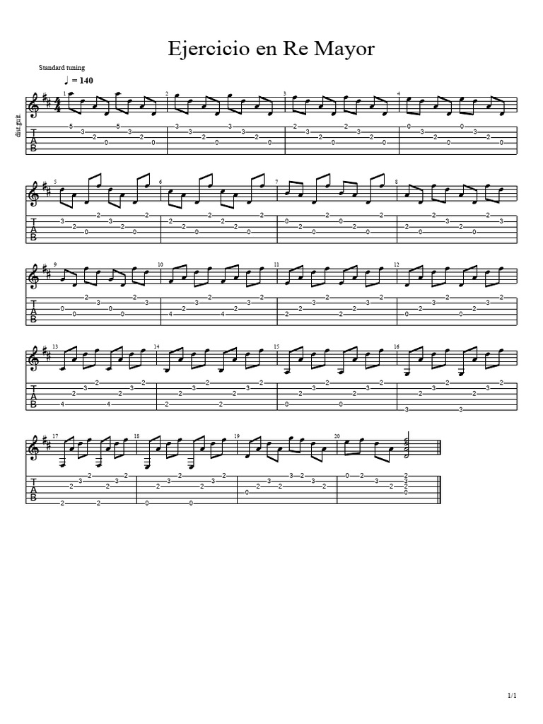 Ejercicio en Re Mayor | PDF