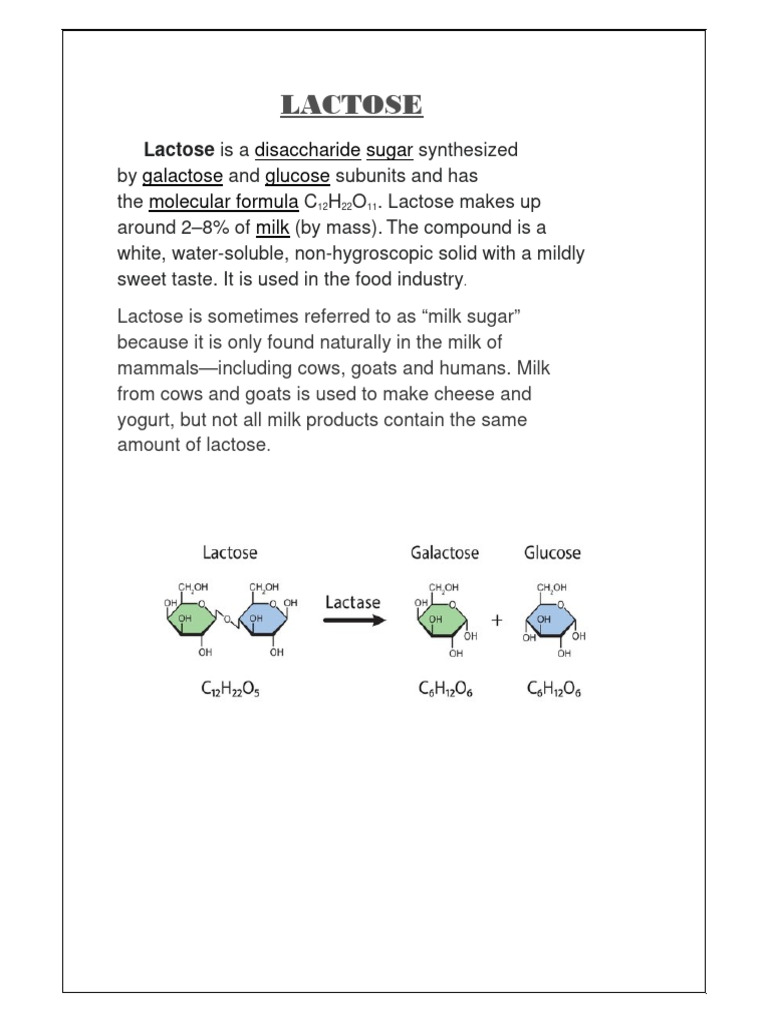 LACTOSE | PDF | Tablet (Pharmacy) | Milk