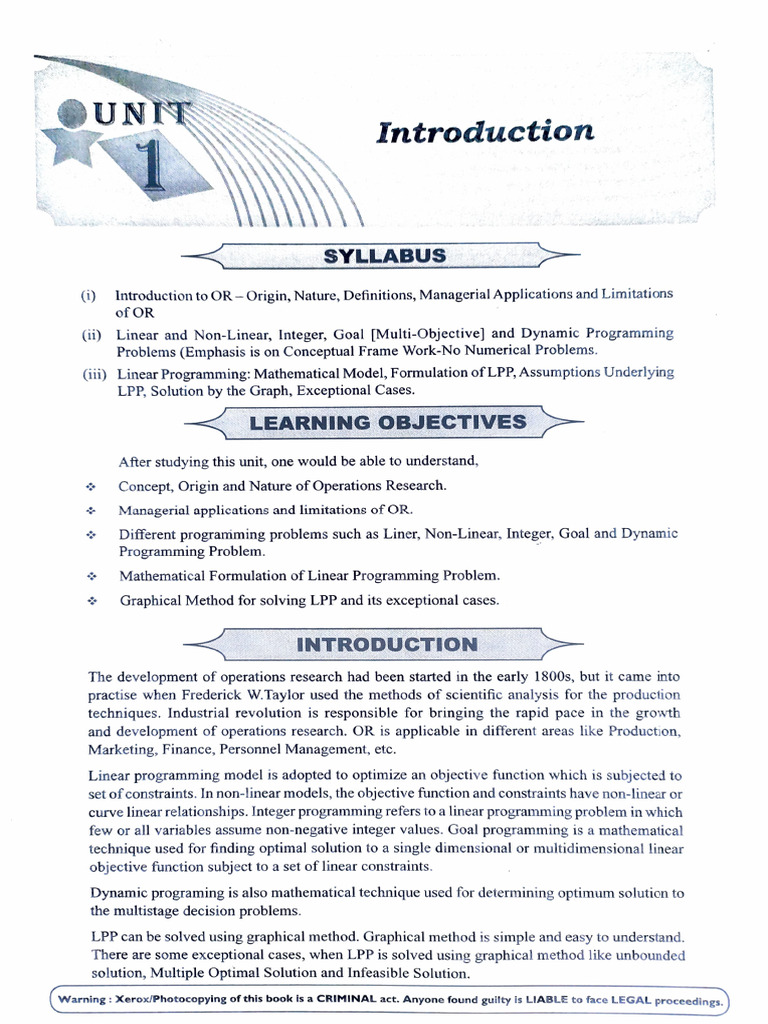 OR Unit1 | PDF | Linear Programming | Mathematical Optimization