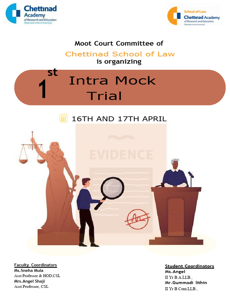 Chettinad Law Intra-College Mock Trial 2024 | PDF | Justice | Crime ...