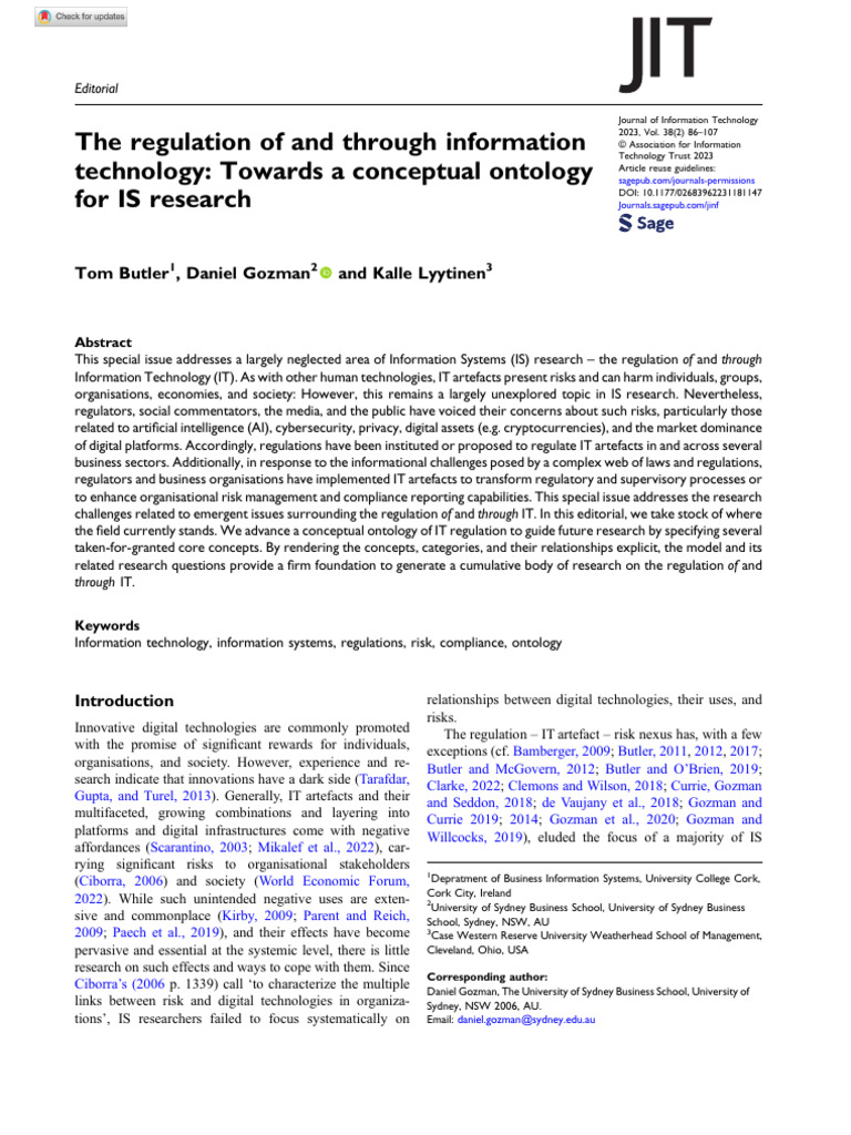 P24 Butler-Et-Al-2023-The-Regulation-Of-And-Through-Information ... P24 Butler-Et-Al-2023-The-Regulation-Of-And-Through-Information ...