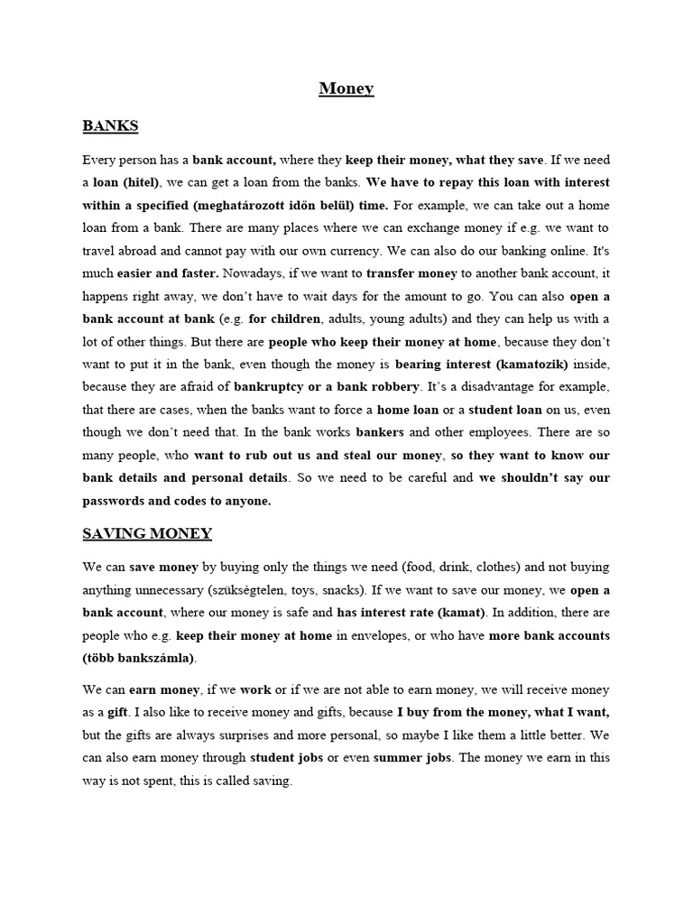 Understanding Banking and Saving Money | PDF | Career & Growth | Self ...