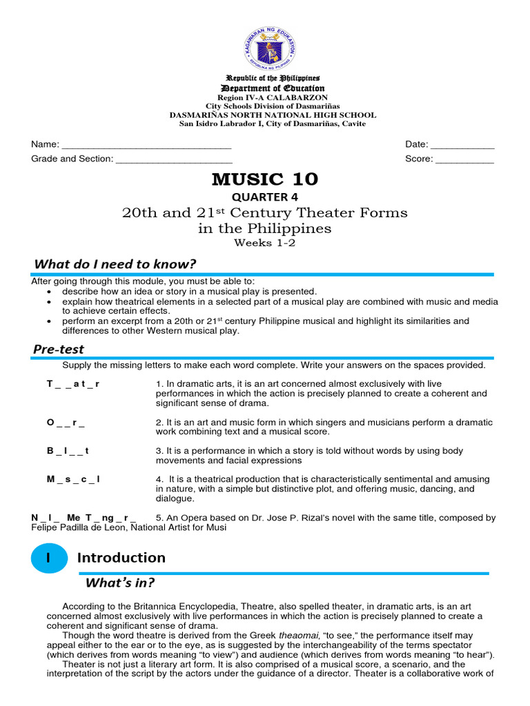 G10-MAPEH-Q4-MODULE | PDF | Cheerleading | Opera