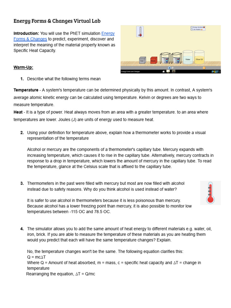 Lab Activity 3. Specific Heat | Download Free PDF | Temperature | Heat