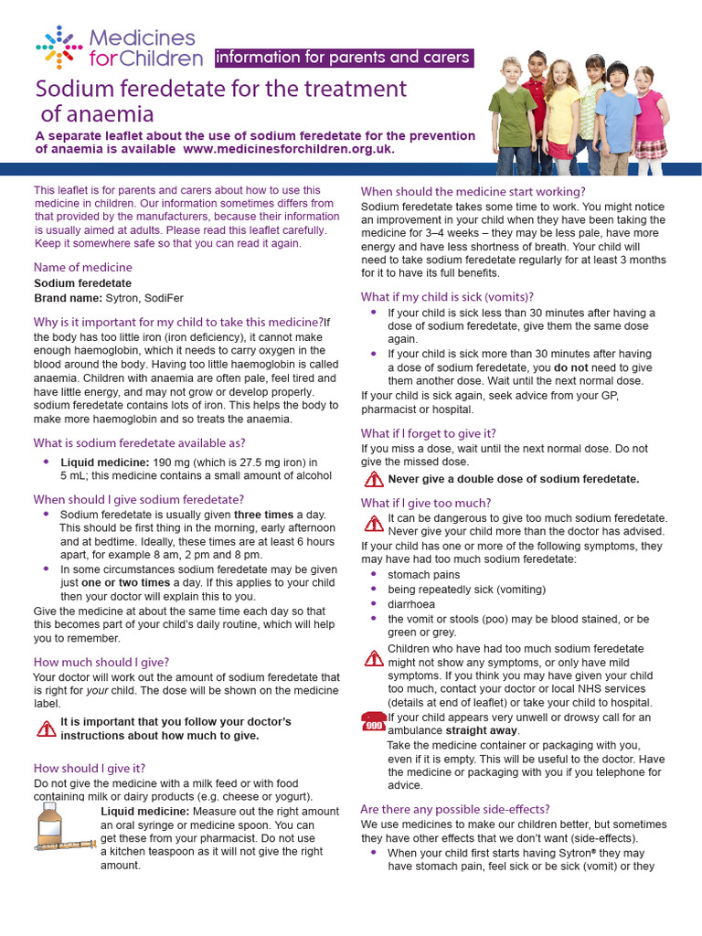 Sodium Feredetate For Treatment of Anaemia 1 | PDF | Anemia | Caregiver