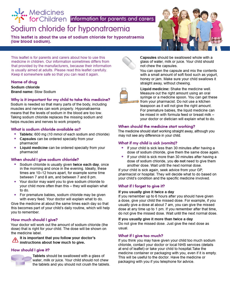 Sodium Chloride Use in Children Guide | PDF | Sodium | Medicine