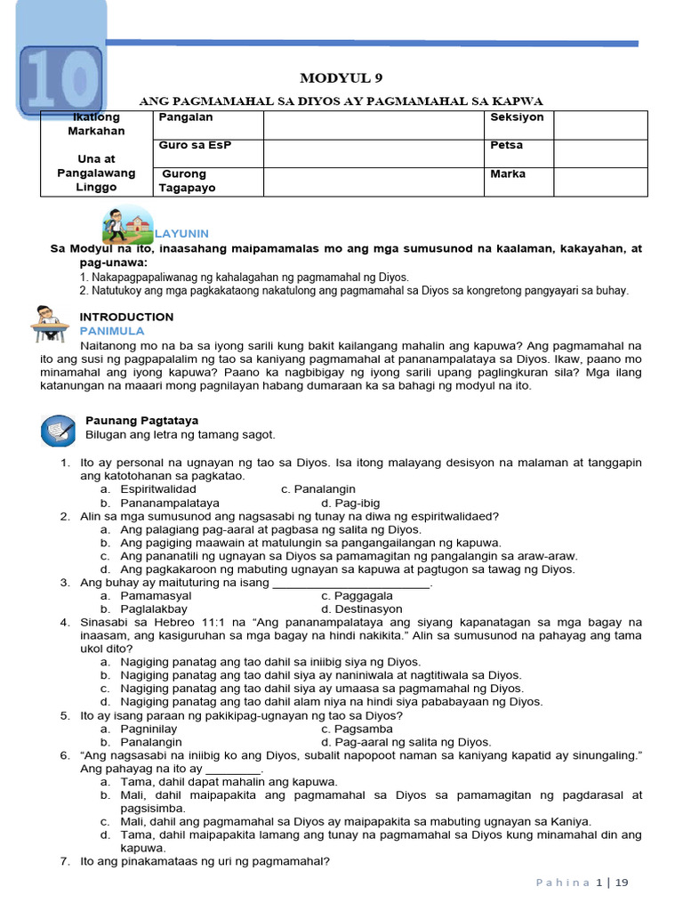 3rd ESP 10 Modyul | PDF