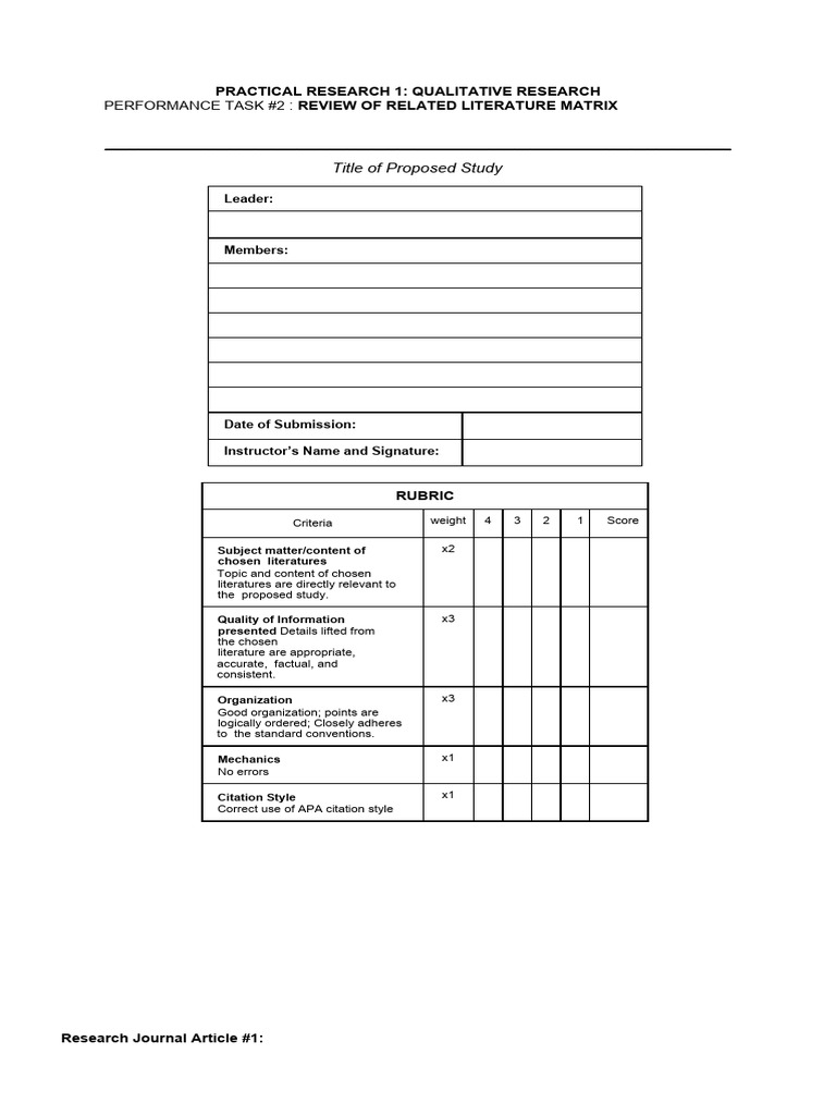 Related Literature Matrix | Download Free PDF | Academic Journal | Data