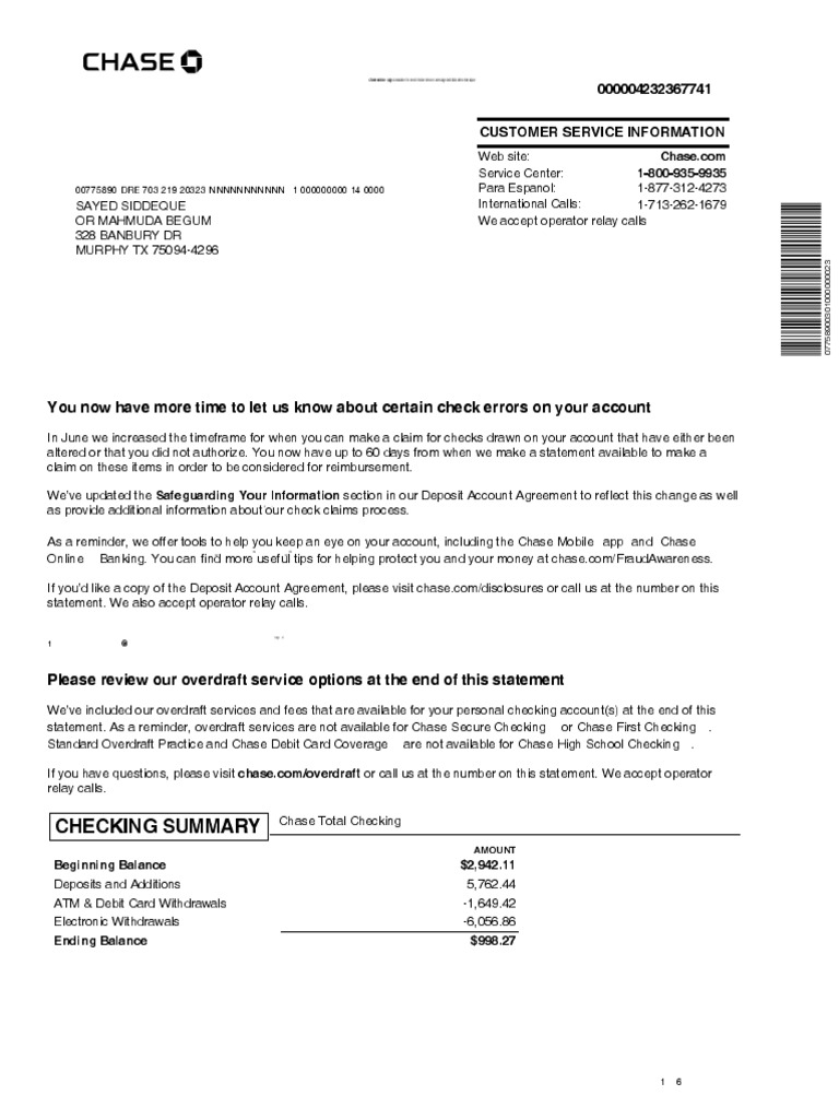 Statements 7741 | PDF | Overdraft | Transaction Account