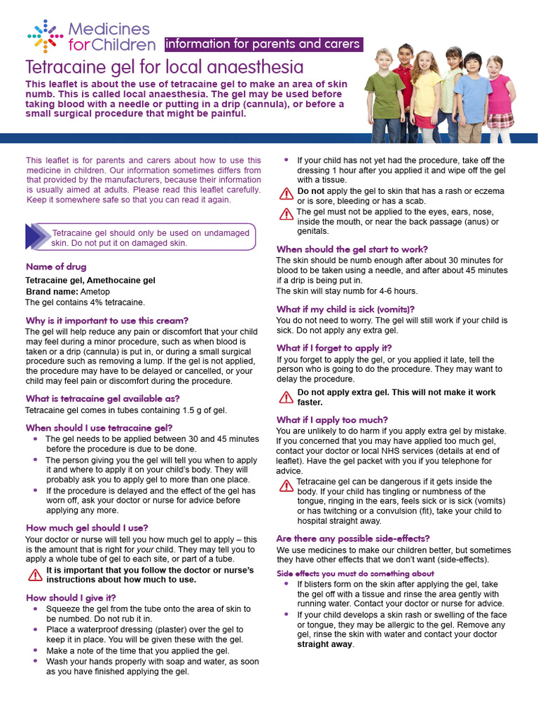 Tetracaine Gel For Local Anaesthesia 3 | PDF | Topical Medication ...