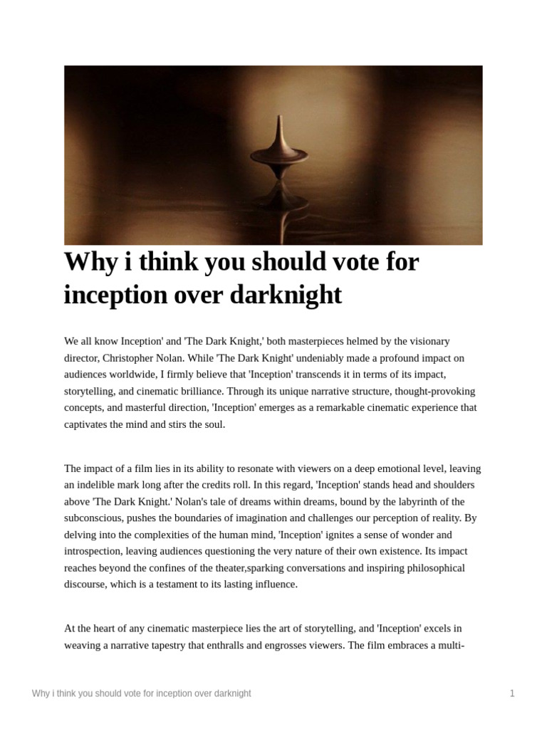 Inception | Download Free PDF | Dream