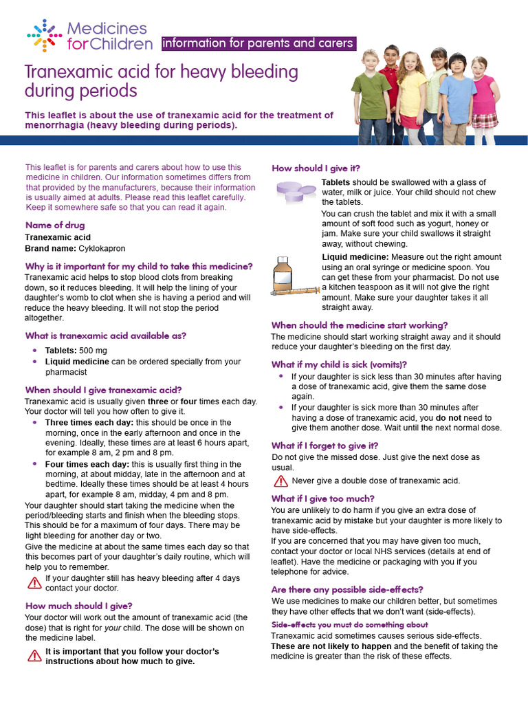 Tranexamic Acid For Heavy Bleeding During Periods 1 | PDF | Health Care ...