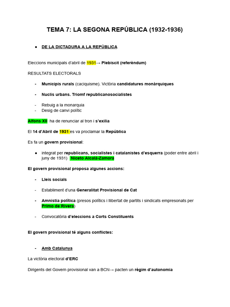 La Segona República | PDF