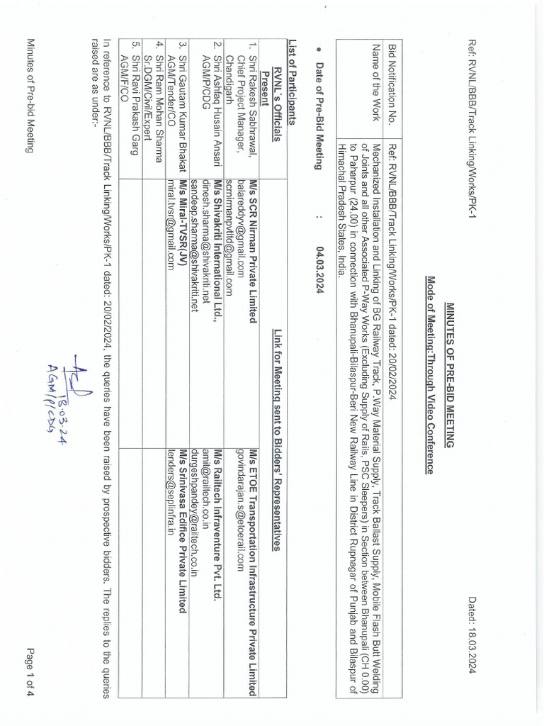 Minutes of Pre-Bid Meeting | PDF Minutes of Pre-Bid Meeting | PDF