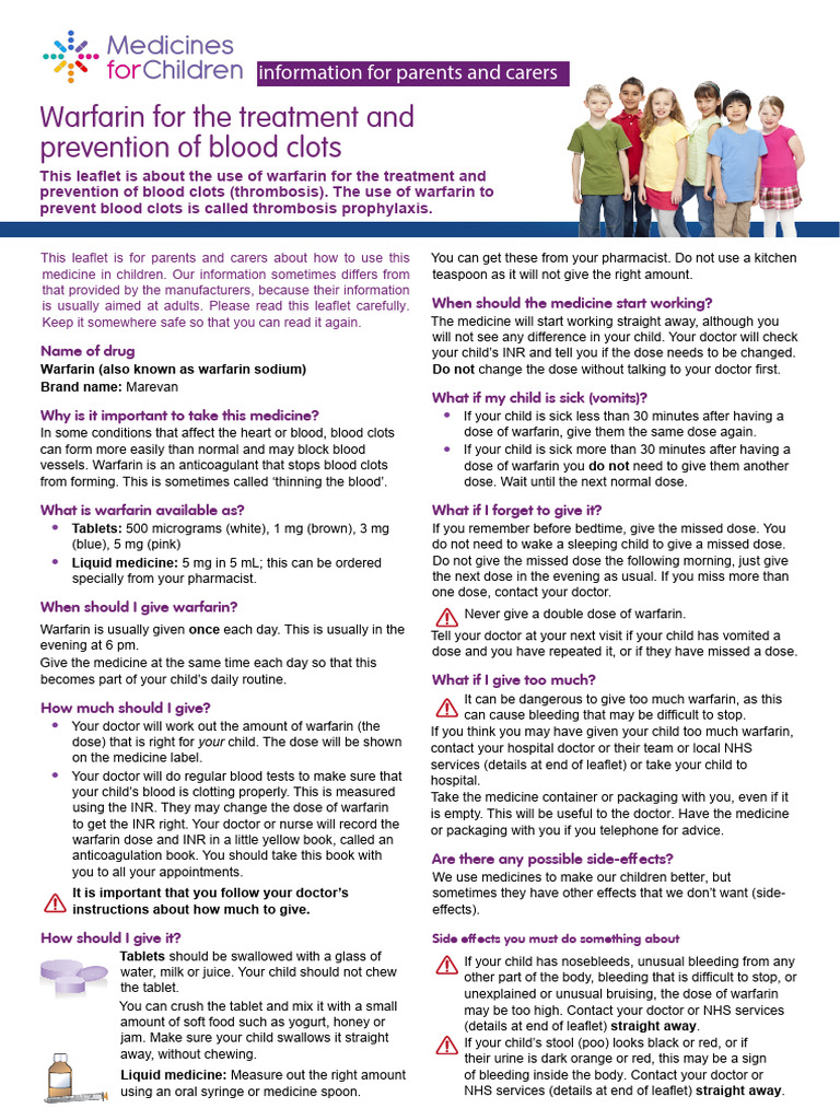 Warfarin-for-treatment-and-prevention-of-blood-clots | PDF | Drugs ...