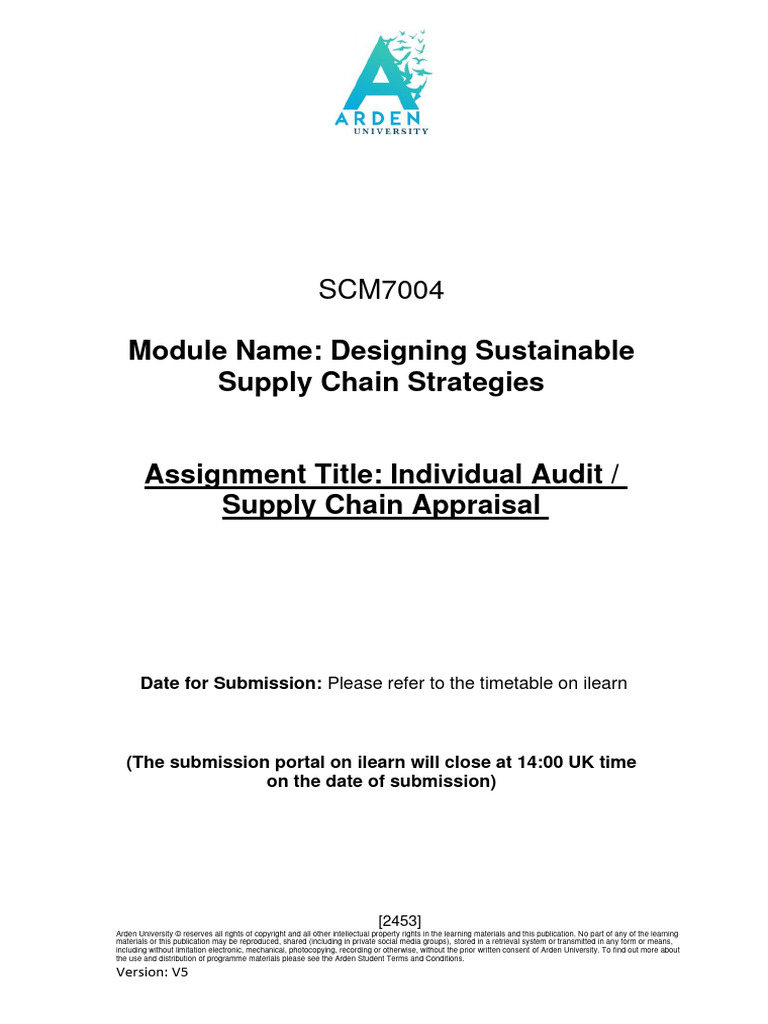SCM7004 Designing Sustainable Supply Chain Strategies (2453) | PDF ...